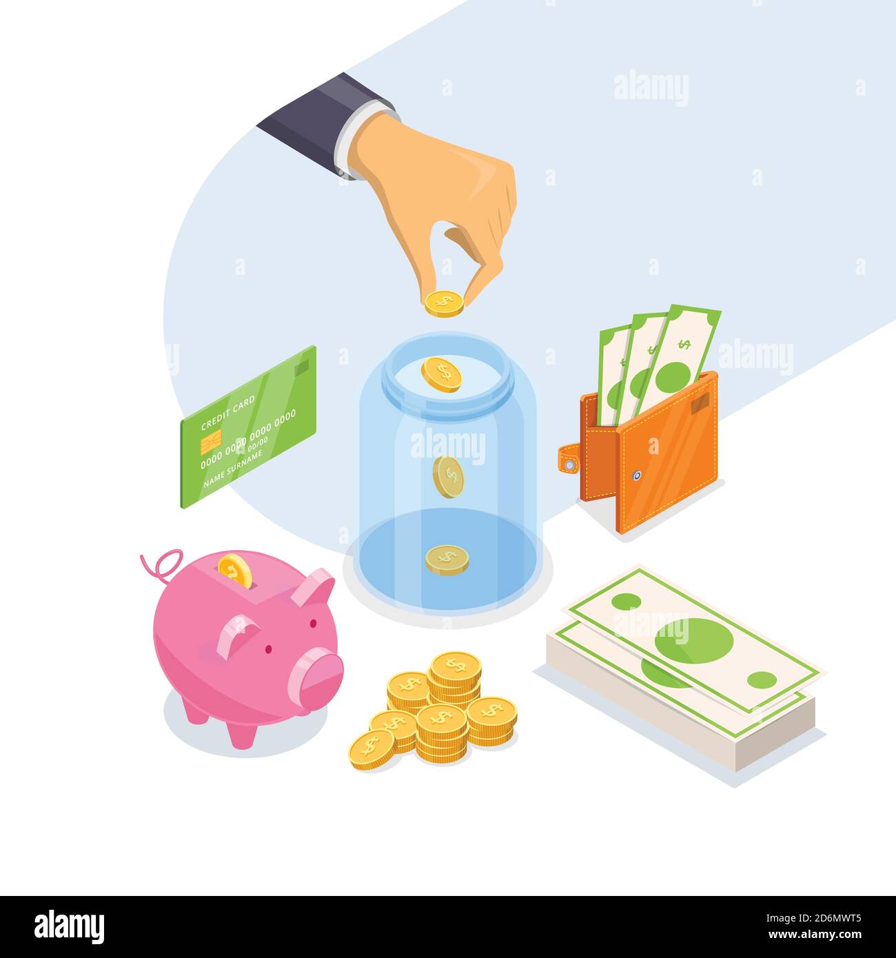 3d piggy bank concept Stock Vector Images - Alamy