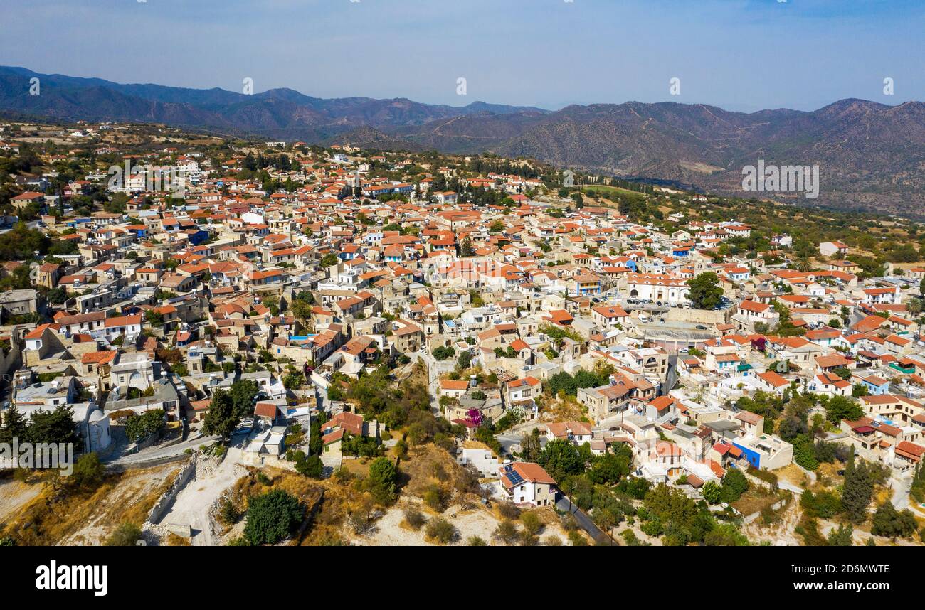 Aerial view of Pano Lefkara, Cyprus Stock Photo - Alamy
