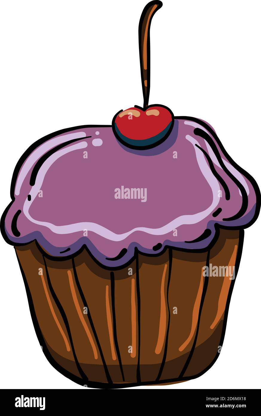 Small cupcake, illustration, vector on white background Stock Vector ...