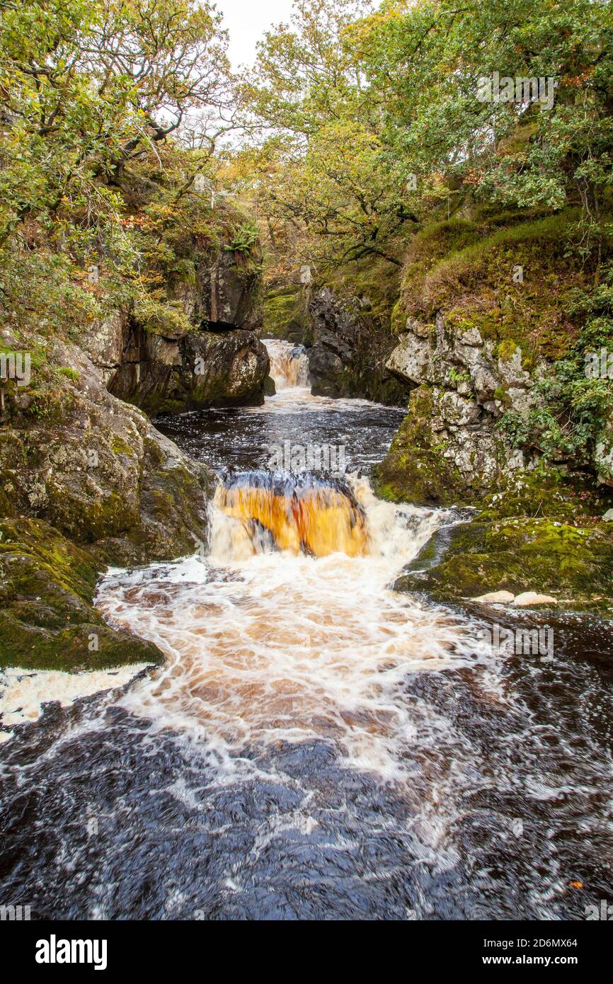 Yorkshire tourist beauty spot of the Ingleton Waterfalls Trail at ...