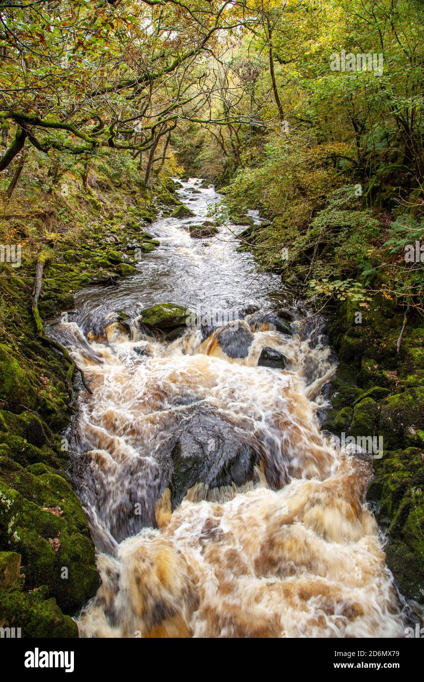 Yorkshire tourist beauty spot of the Ingleton Waterfalls Trail at ...