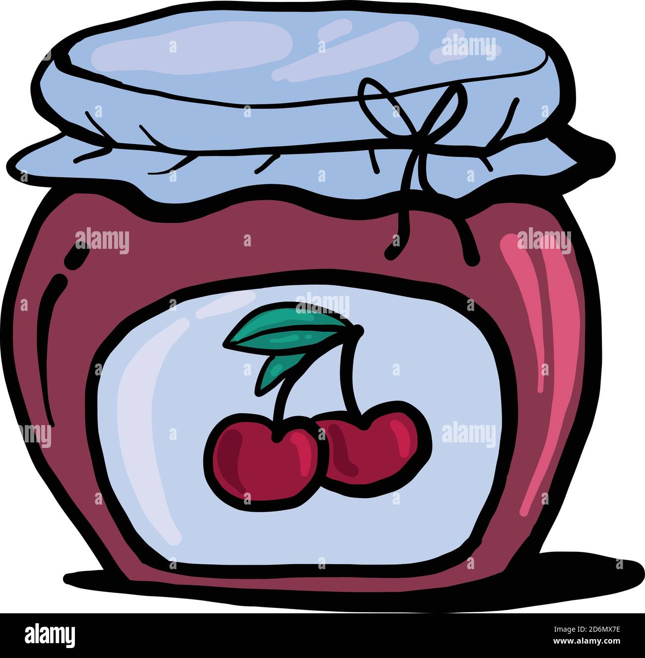Cherry jam, illustration, vector on white background Stock Vector Image ...