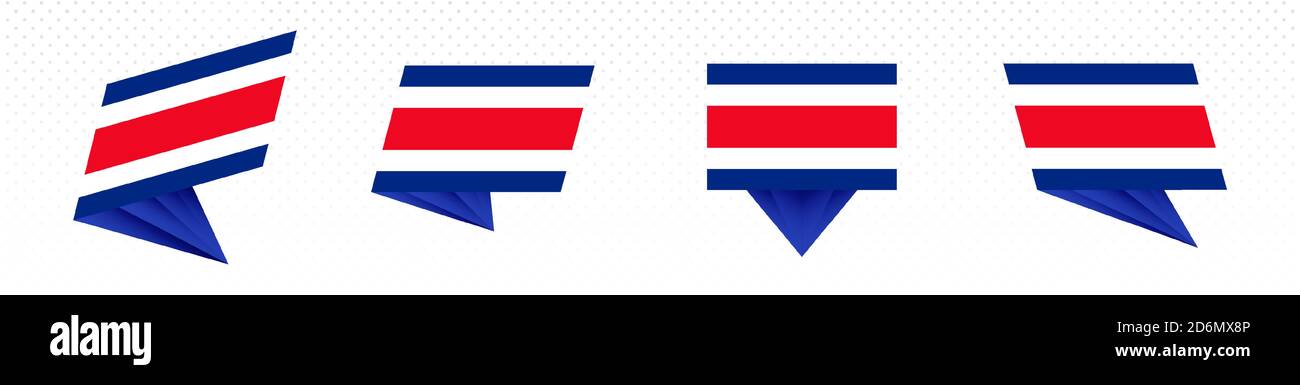 Flag of Costa Rica in modern abstract design, vector flag set Stock ...