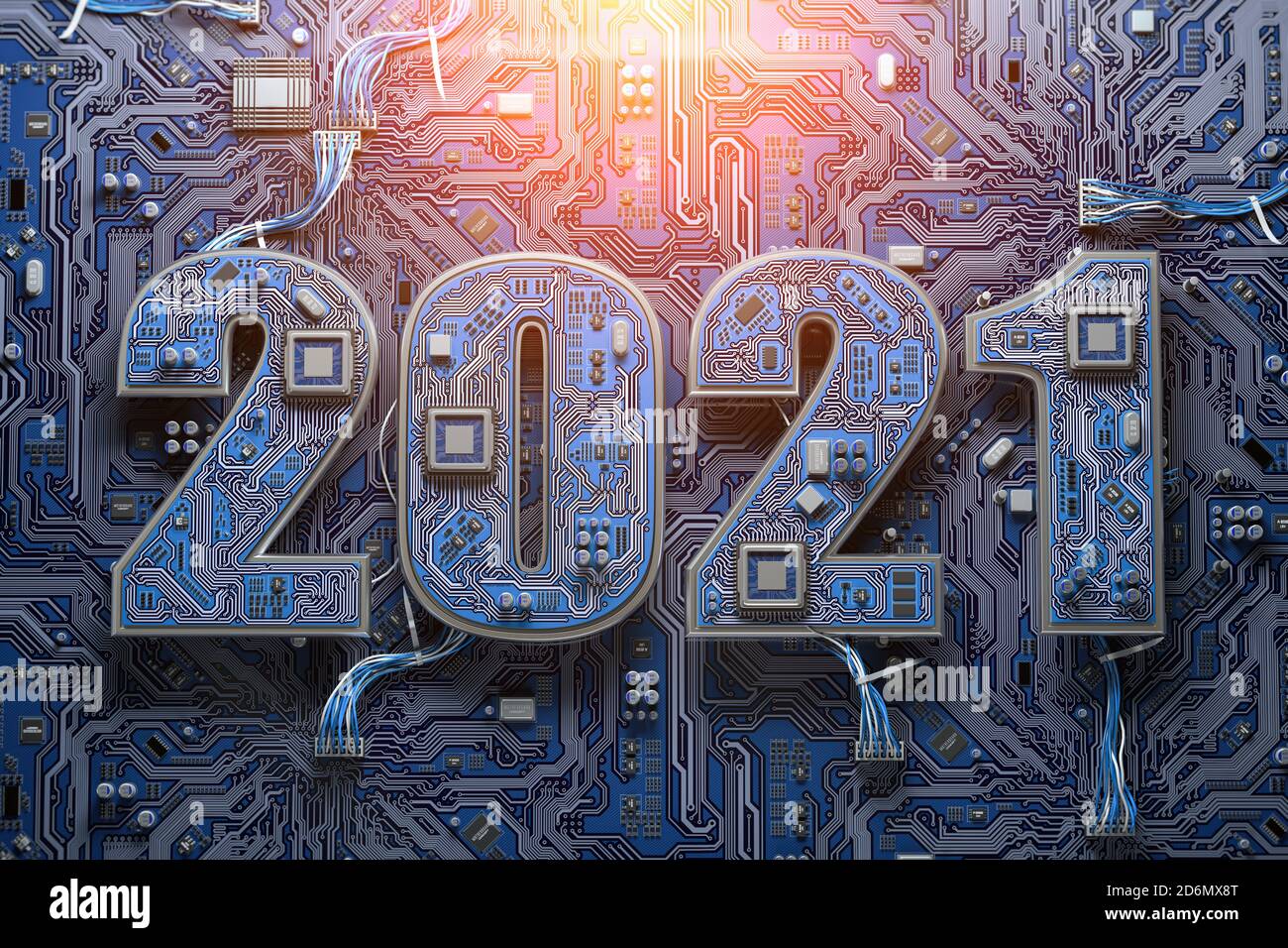 2021 on circuit board or motherboard with cpu. Computer technology and ...