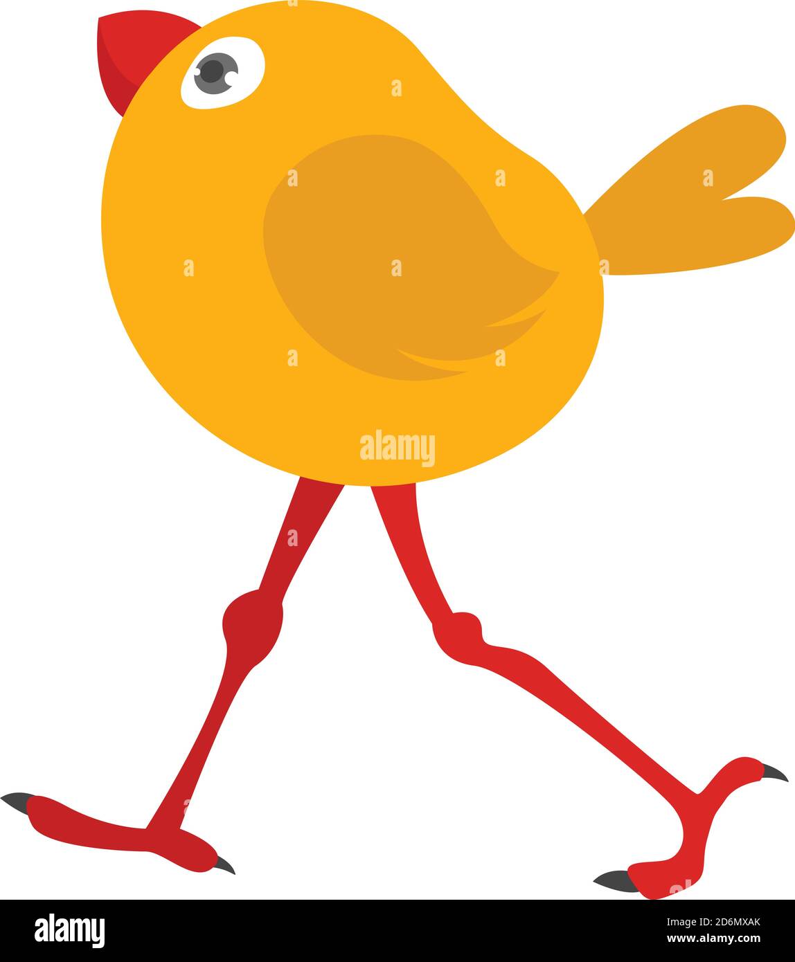Chick with long legs, illustration, vector on white background Stock ...