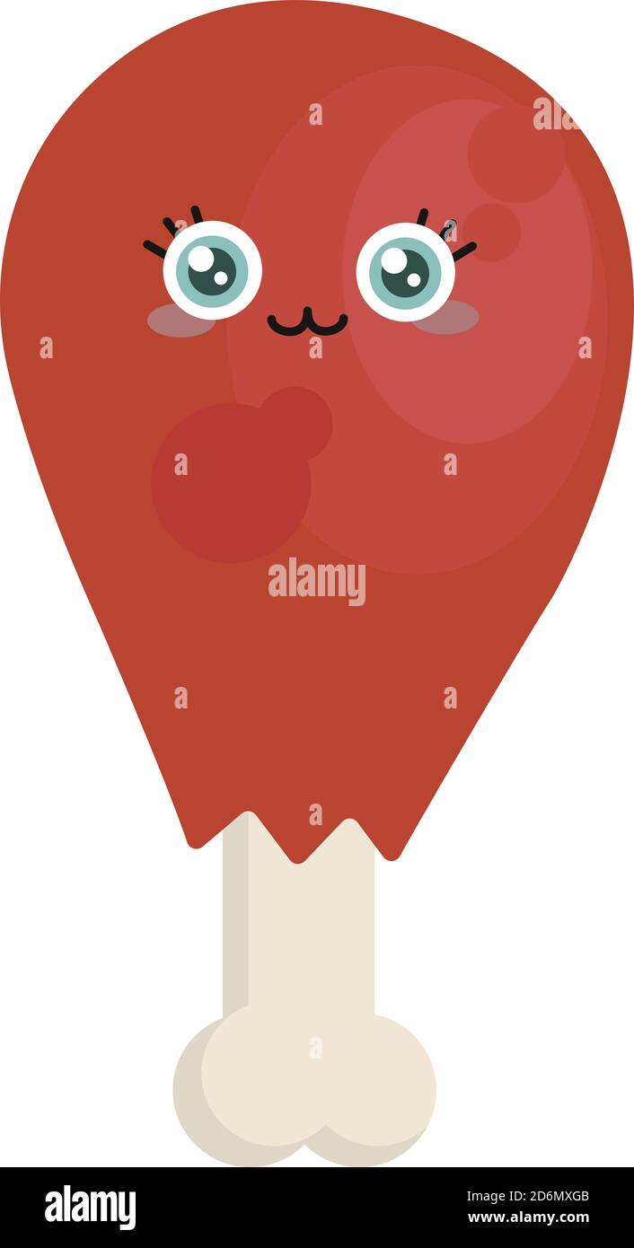 Cute little chicken leg, illustration, vector on white background Stock ...