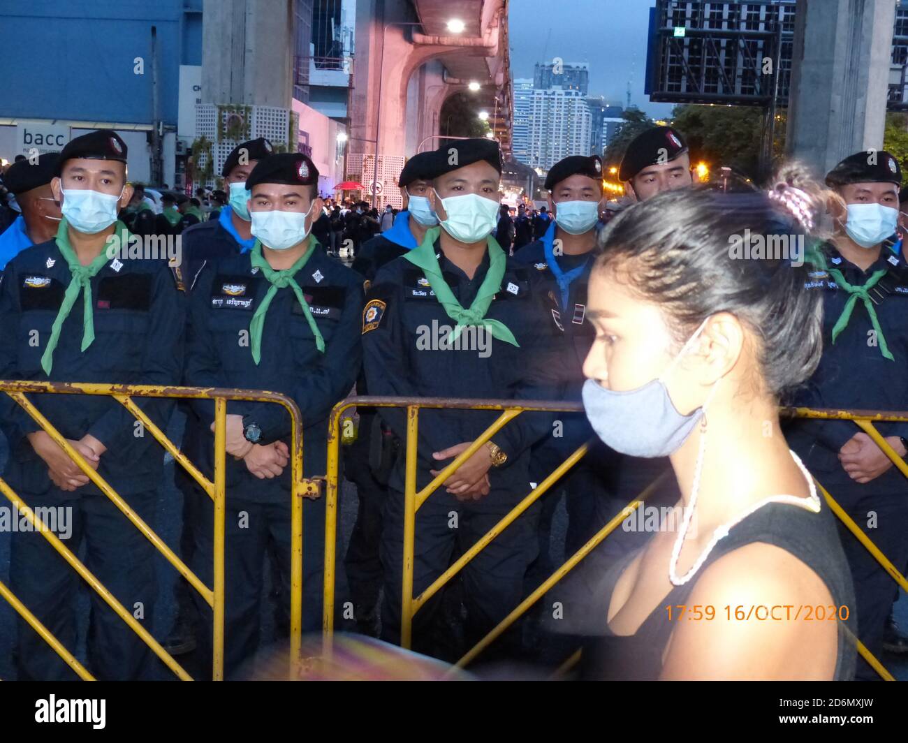Thai Border Patrol police at anti-government demonstration by young ...