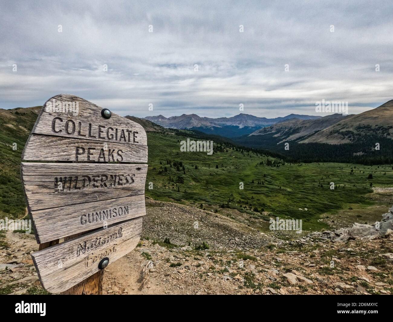 Collegiate Peaks Wilderness signage at the Collegiate West on the 485 ...