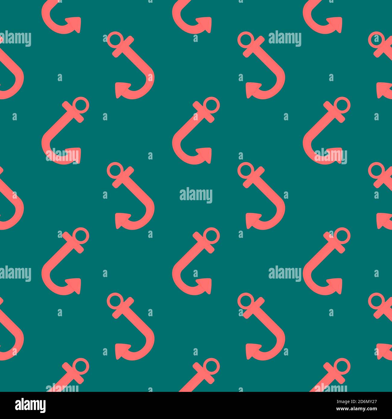 Red anchor, seamless pattern on dark green background Stock Vector ...