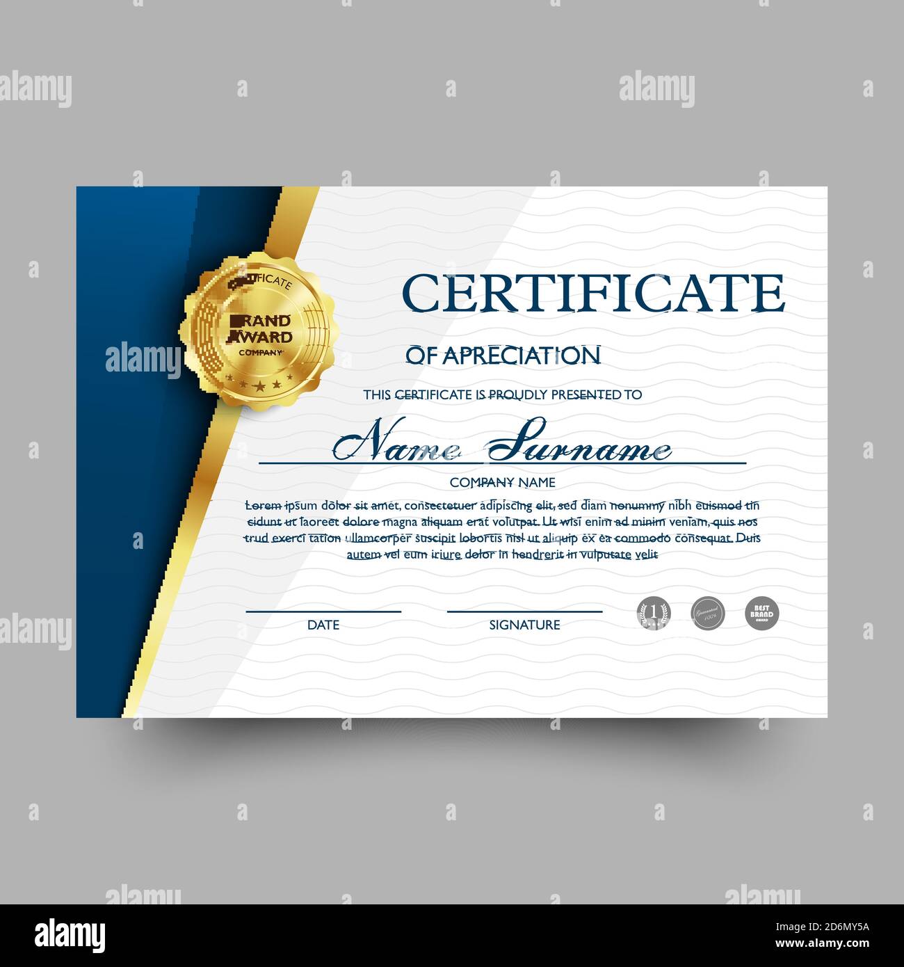 Certificate of appreciation template with luxury and modern pattern, diploma, vector ...