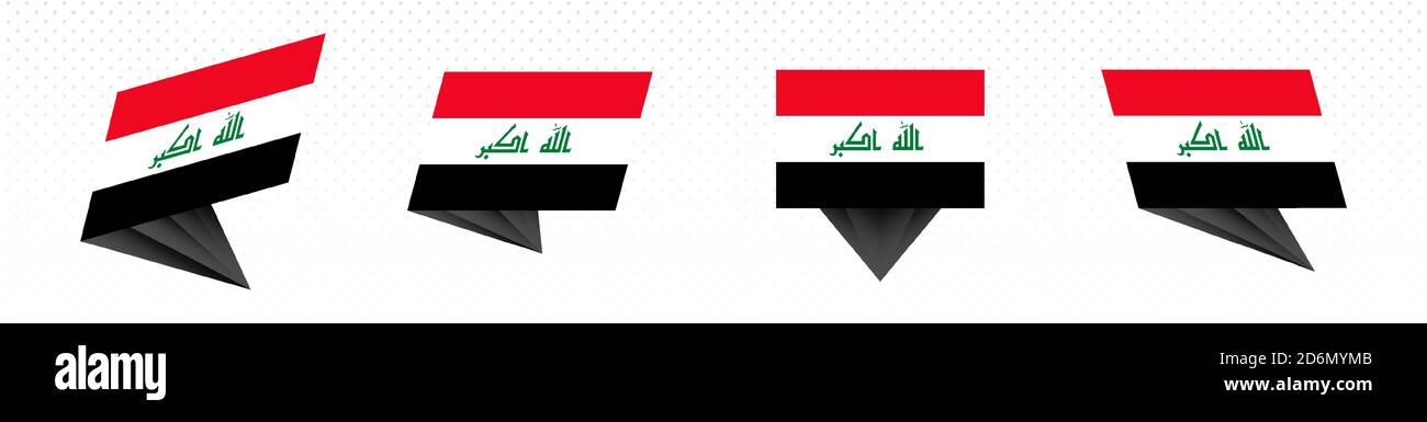 Flag of Iraq in modern abstract design, vector flag set Stock Vector ...