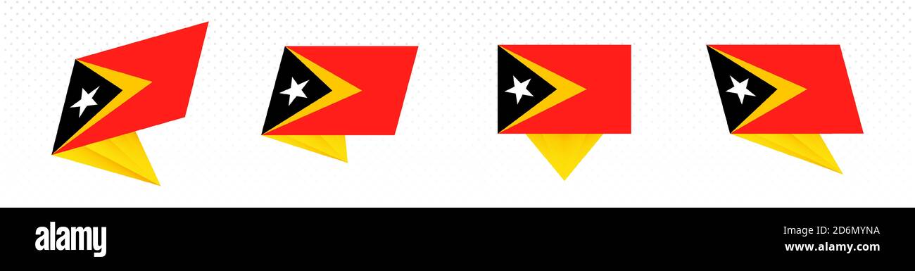 Flag of East Timor in modern abstract design, vector flag set Stock ... Flag of East Timor in modern abstract design, vector flag set Stock ...