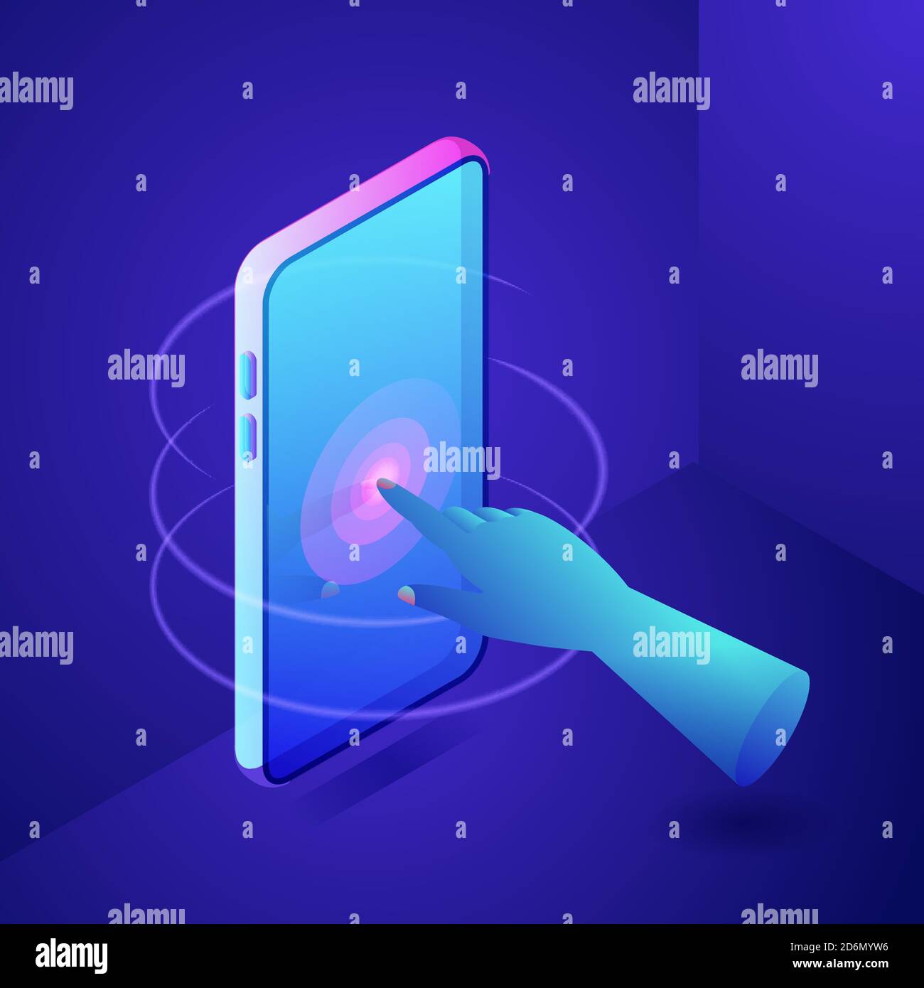 Hand on touch screen Stock Vector Images - Alamy