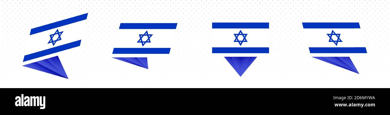 Flag of Israel in modern abstract design, vector flag set Stock Vector ...