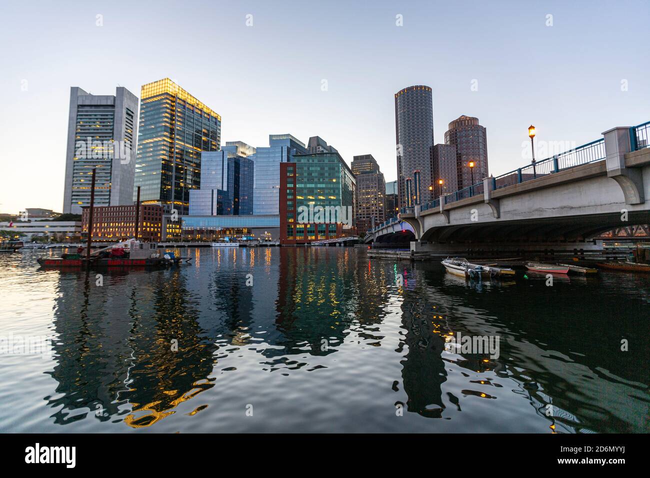 Financial District from harborwalk, Boston, Massachusetts, USA Stock ...