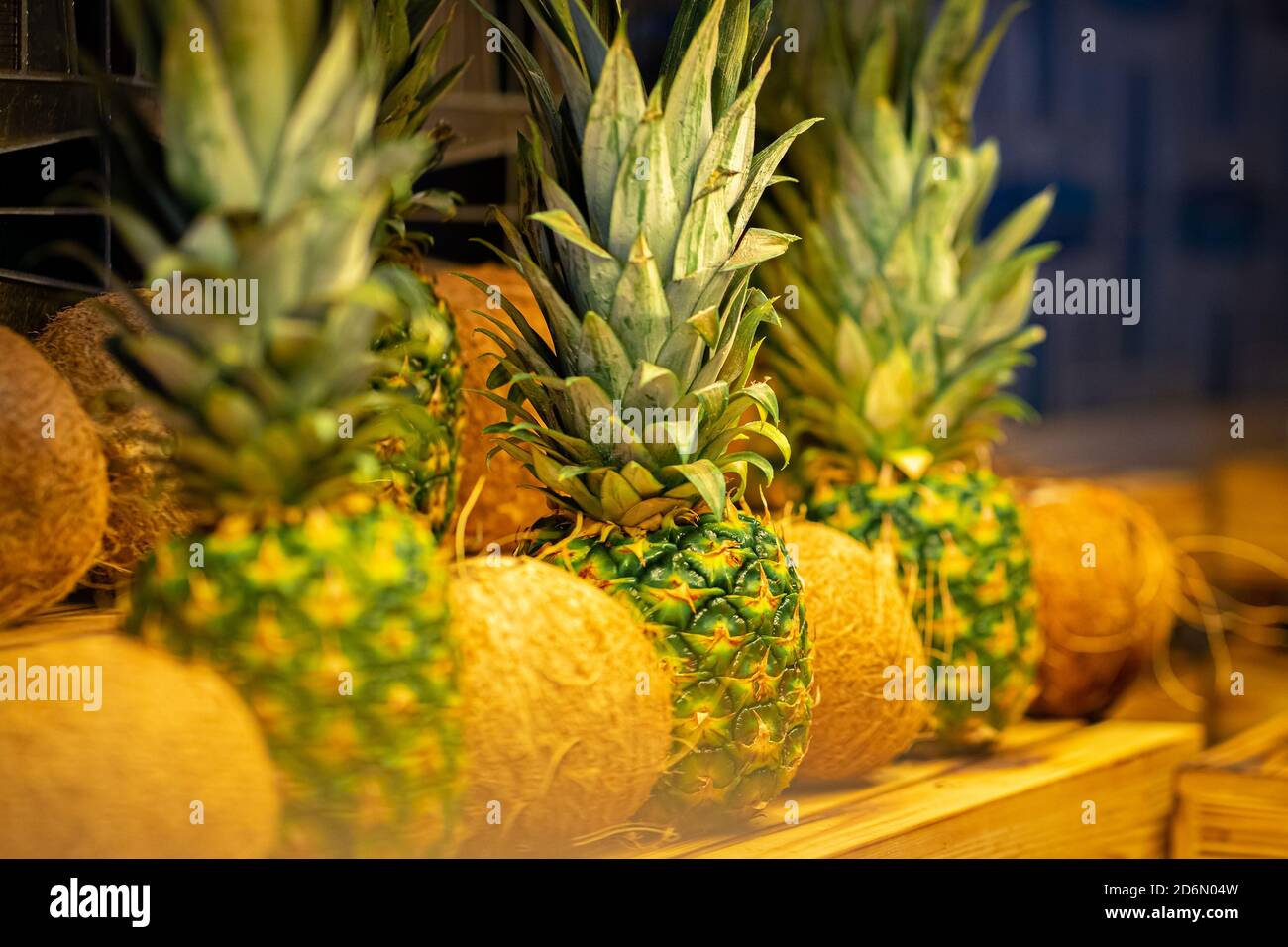 Melon and pineapple in breakfast buffet in hotel Stock Photo - Alamy