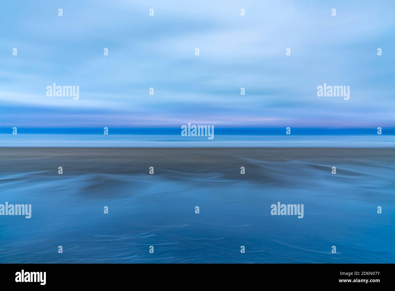 Coastal abstract motion blur in morning light effect on overcast dull ...