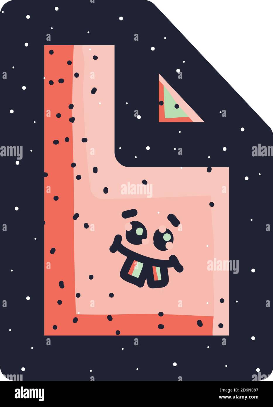 Cute document, illustration, vector on white background Stock Vector ...