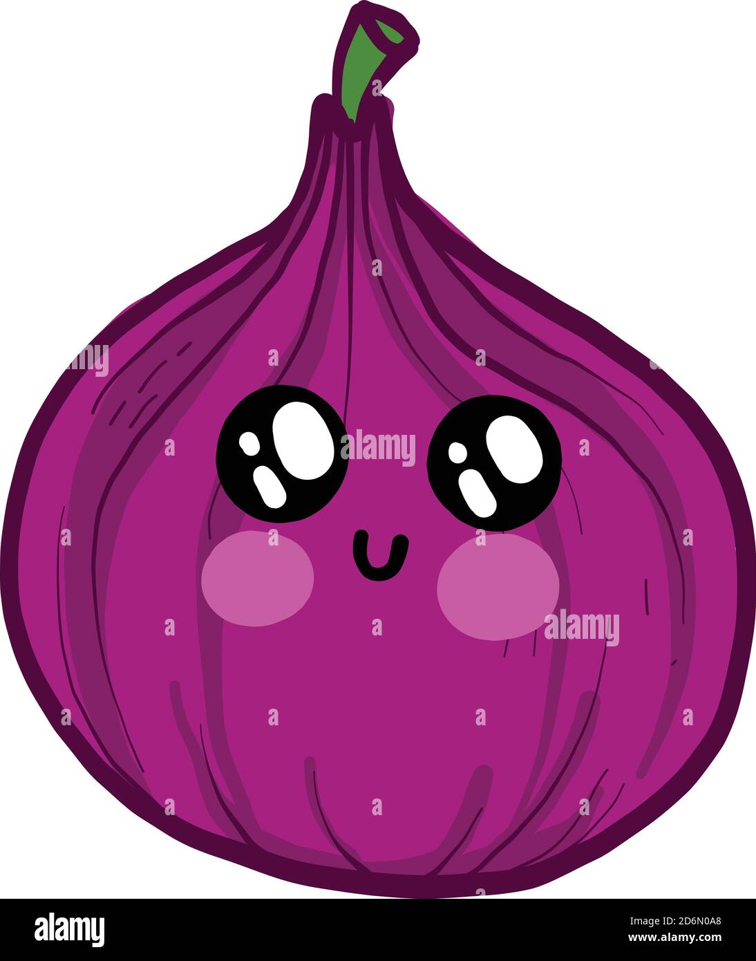 Little Purple fig with eyes, illustration, vector on white background ...
