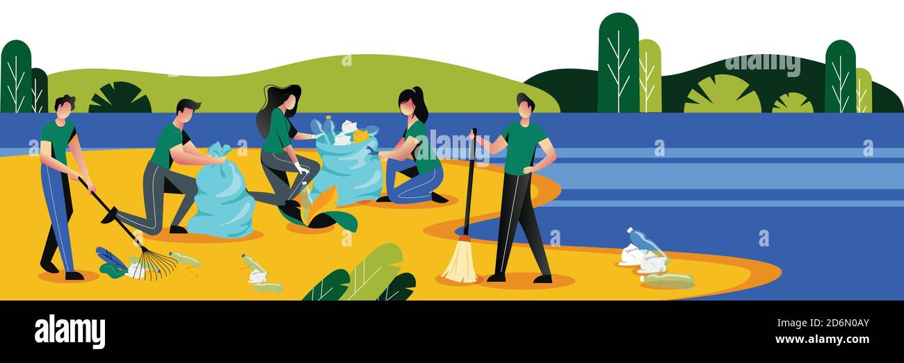 People Cleaning The Environment