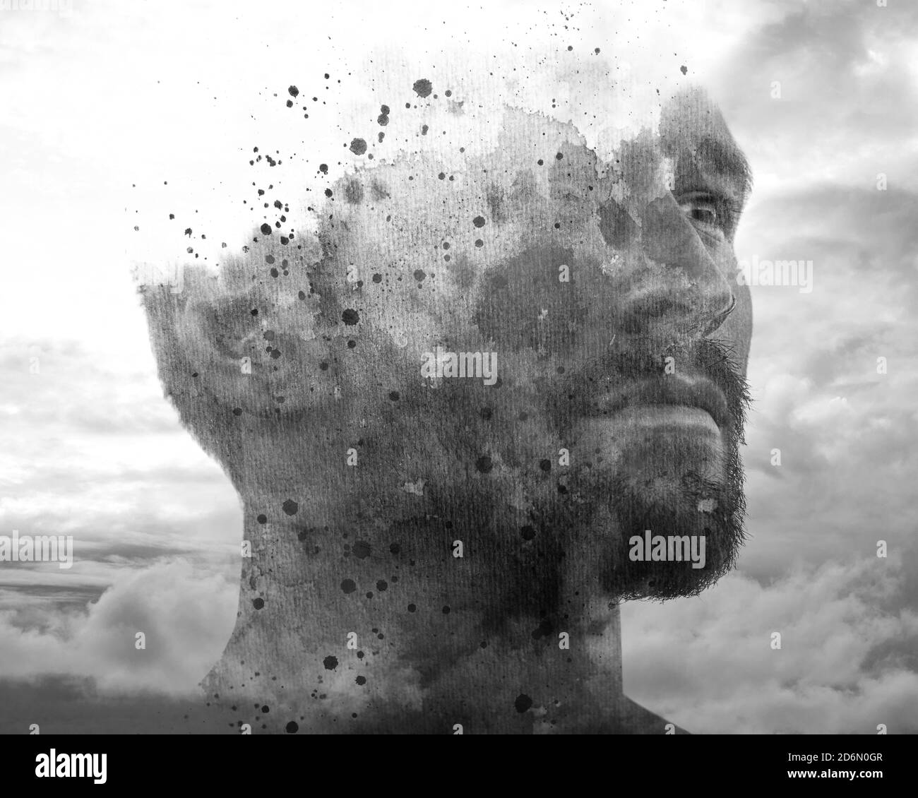 Creative photo manipulation of a portrait Stock Photo - Alamy