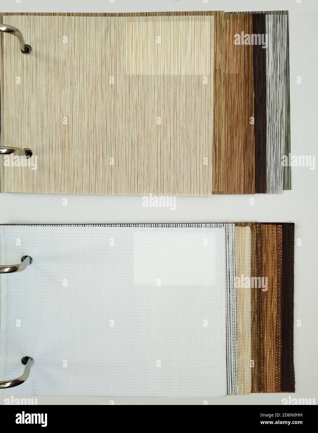 Page of a catalog with various fabric samples Stock Photo - Alamy