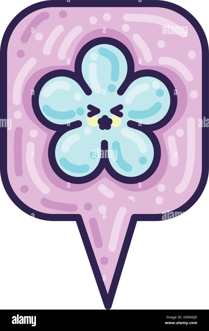 Bubble with a flower, illustration, vector on white background Stock ...
