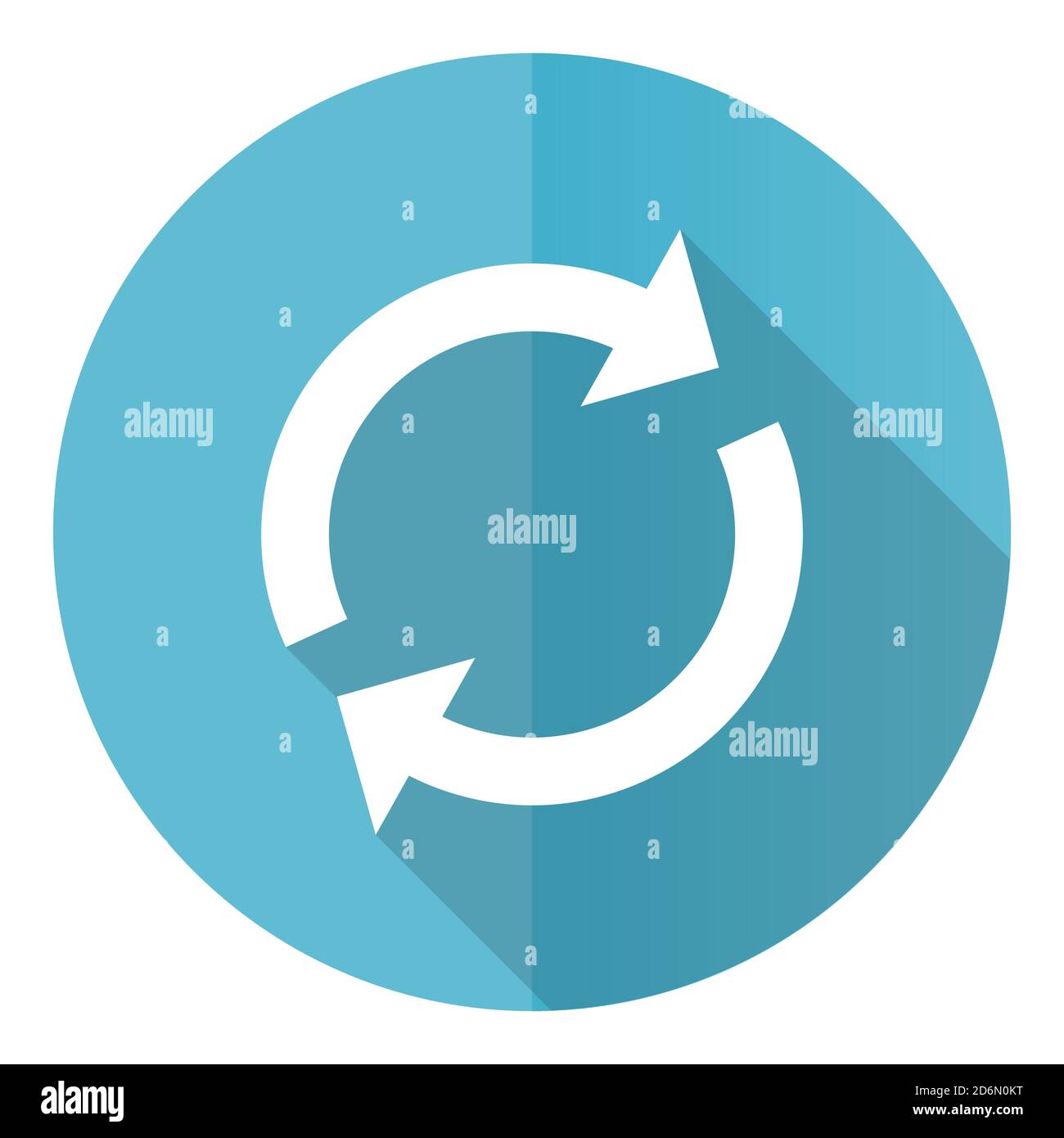 Reload vector icon, flat design blue round web button isolated on white background Stock Vector ...