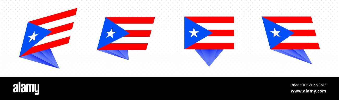 Flag of Puerto Rico in modern abstract design, vector flag set Stock ...