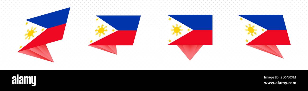Flag of Philippines in modern abstract design, vector flag set Stock ...