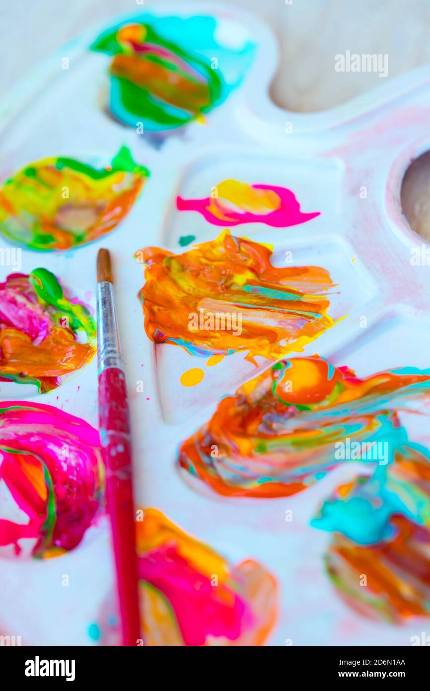 Closeup Photo of a Bright Colorful Paint. Art and Creativity Background ...