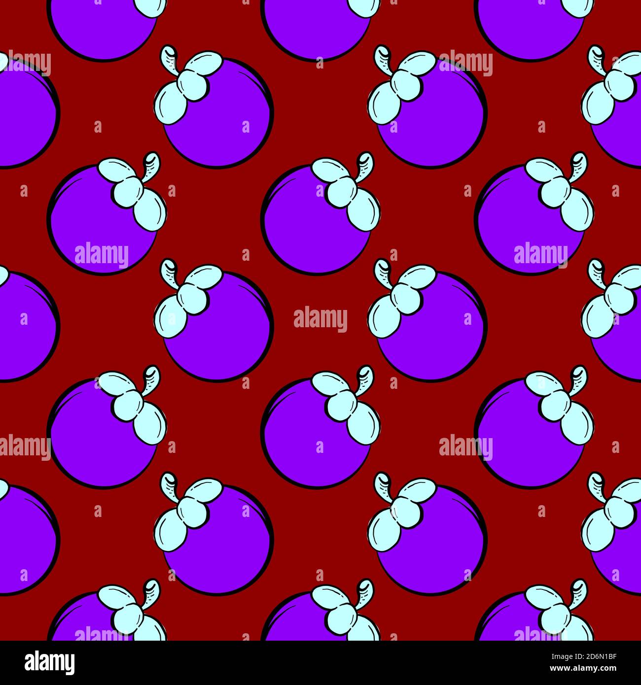 Mangosteen food fruit sketch Stock Vector Images - Alamy