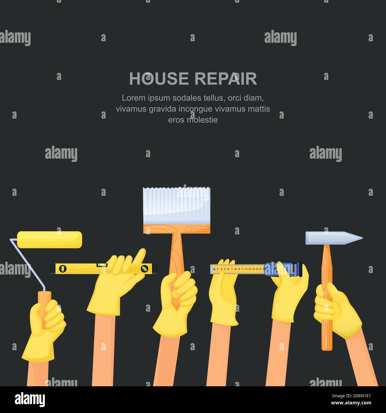 Painting tools on black Stock Vector Images - Alamy