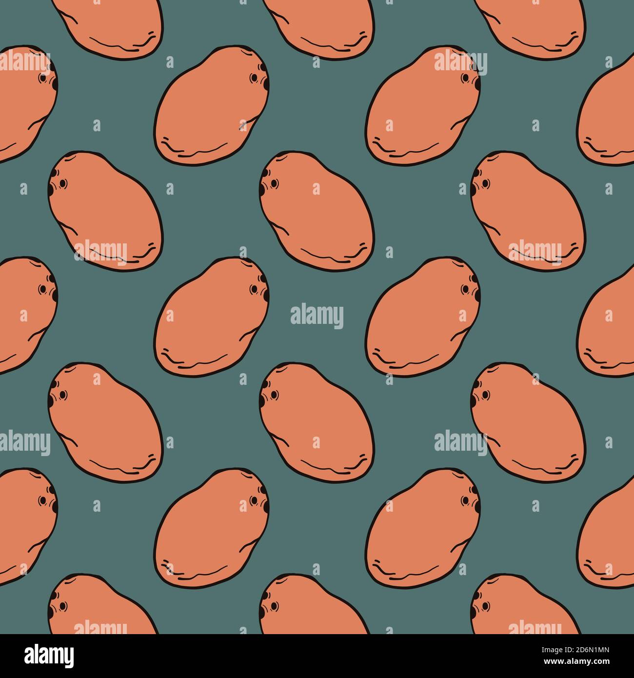 Sweet potato, seamless pattern on dark green background Stock Vector ...