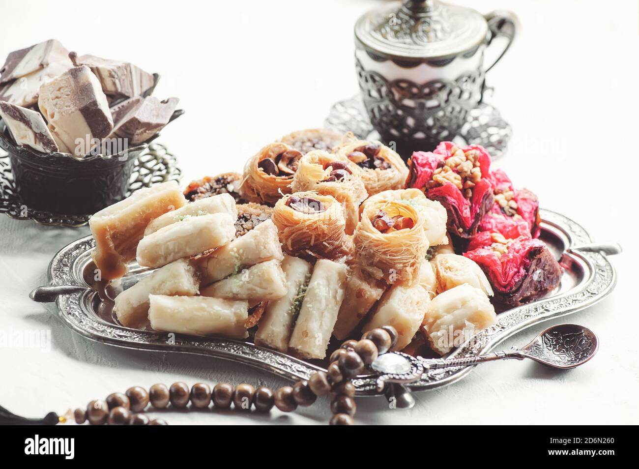 Arabic, Lebanese and Turkish sweets kataifi and kanafeh, a Traditional ...