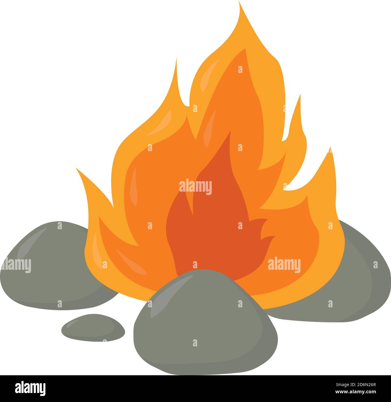 Fire camp, illustration, vector on white background Stock Vector Image ...