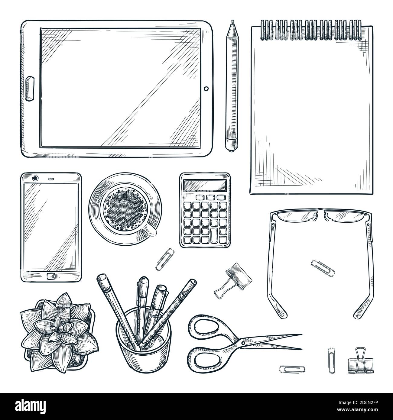 Top view workspace digital Cut Out Stock Images & Pictures - Alamy