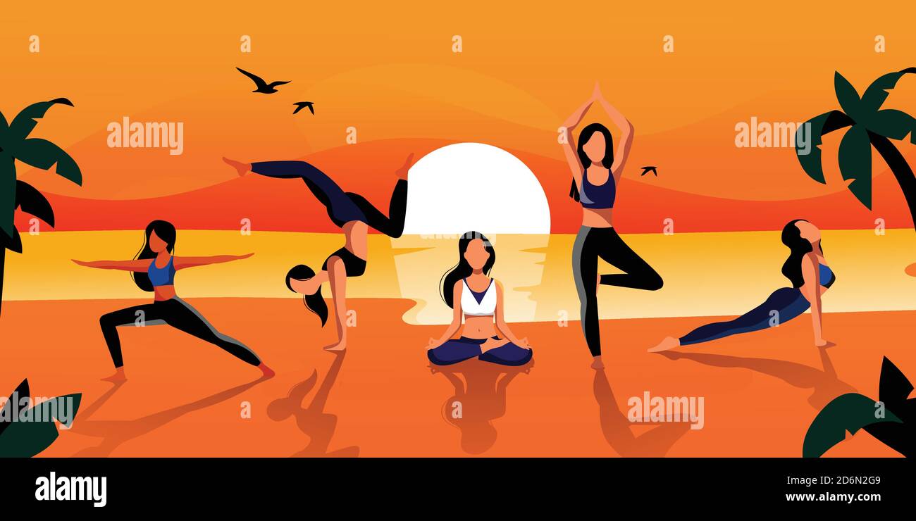 Water yoga poses Stock Vector Images - Alamy