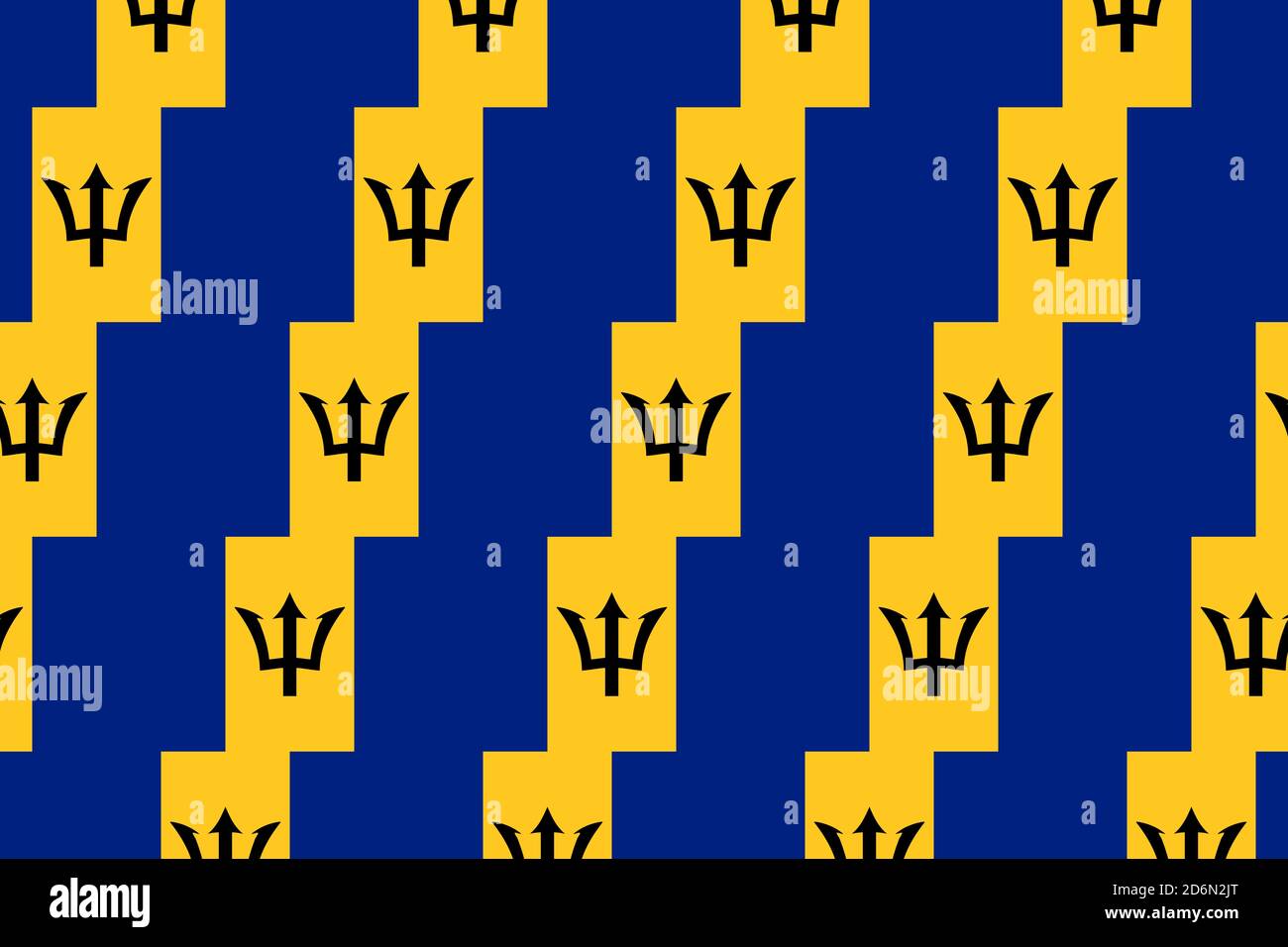 Simple geometric pattern in the colors of the national flag of Barbados ...