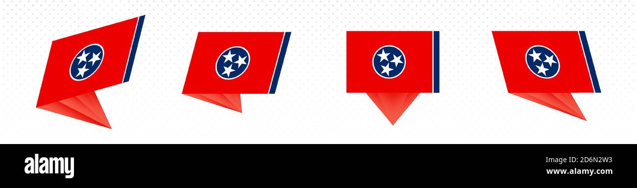 Flag of Tennessee US State in modern abstract design, vector flag set ...