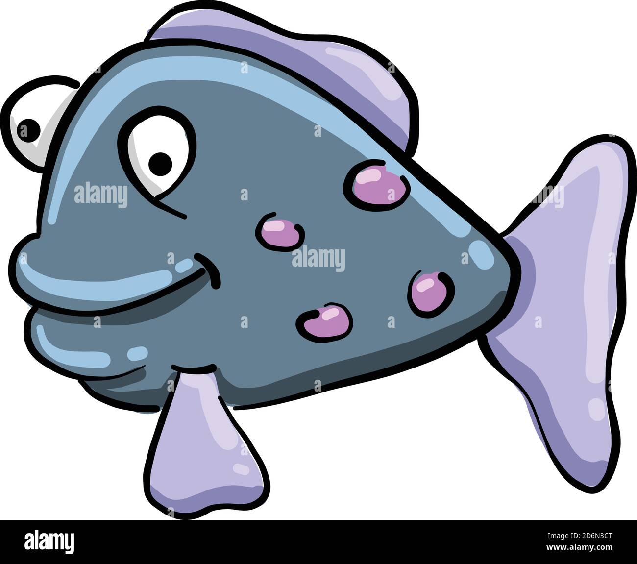 Happy fish, illustration, vector on white background Stock Vector Image ...