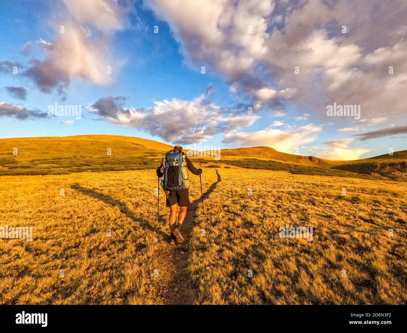 Hiking to the Snow Mesa on the 485 mile Colorado Trail, Colorado Stock ...