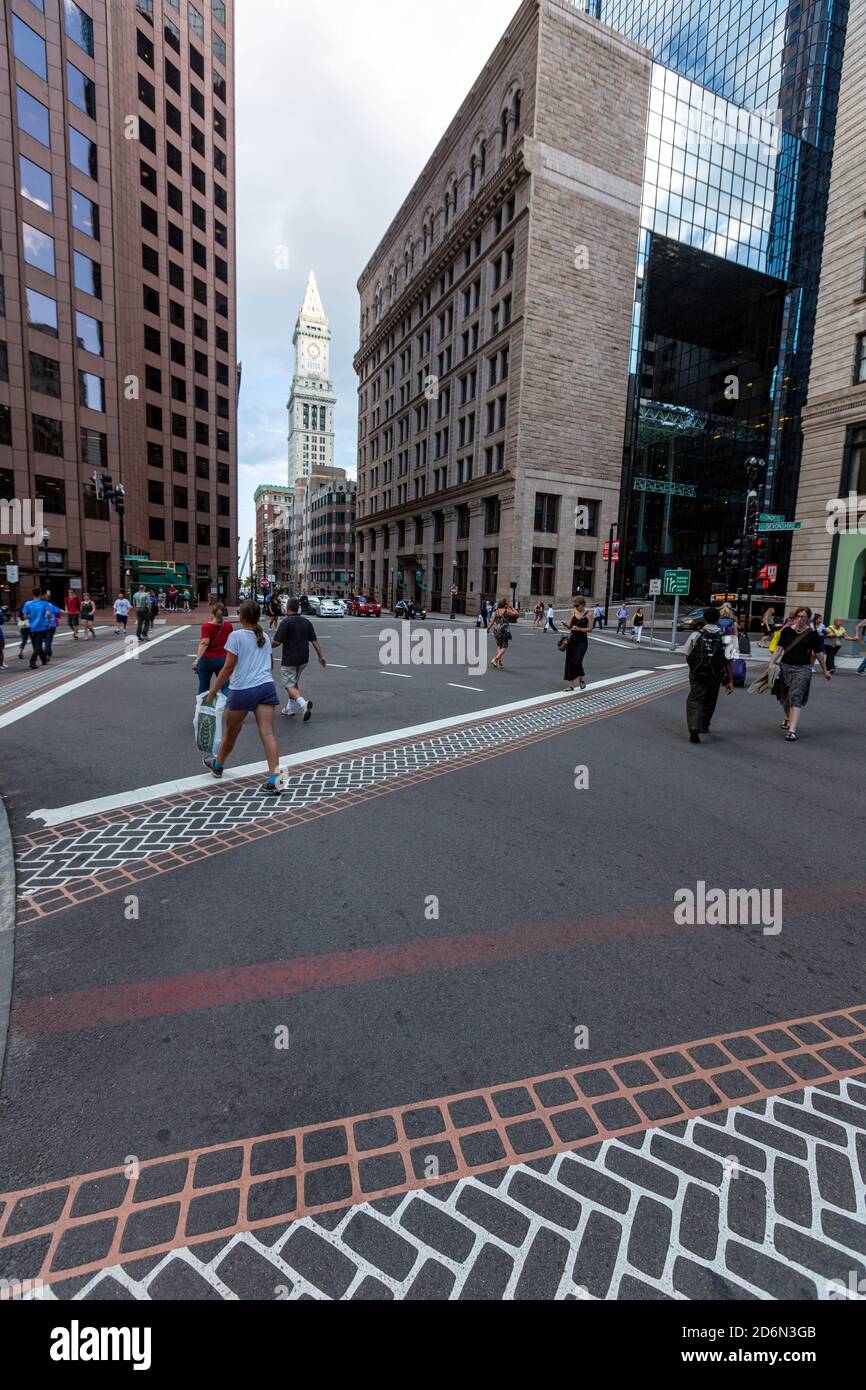 State st, Downtown Boston,Financial District, Boston, Massachusetts ...