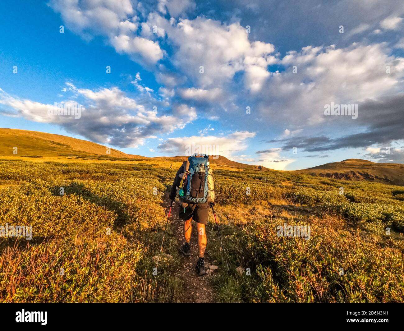 Hiking to the Snow Mesa on the 485 mile Colorado Trail, Colorado Stock ...