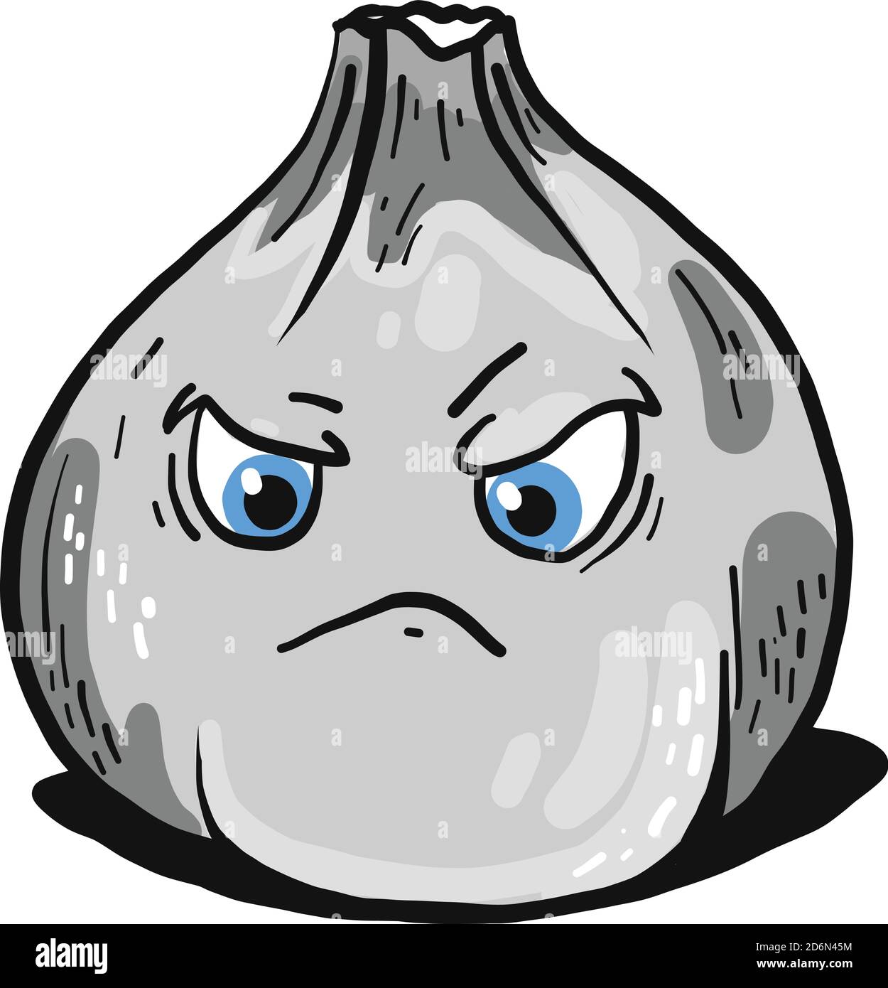 Angry garlic, illustration, vector on white background Stock Vector ...