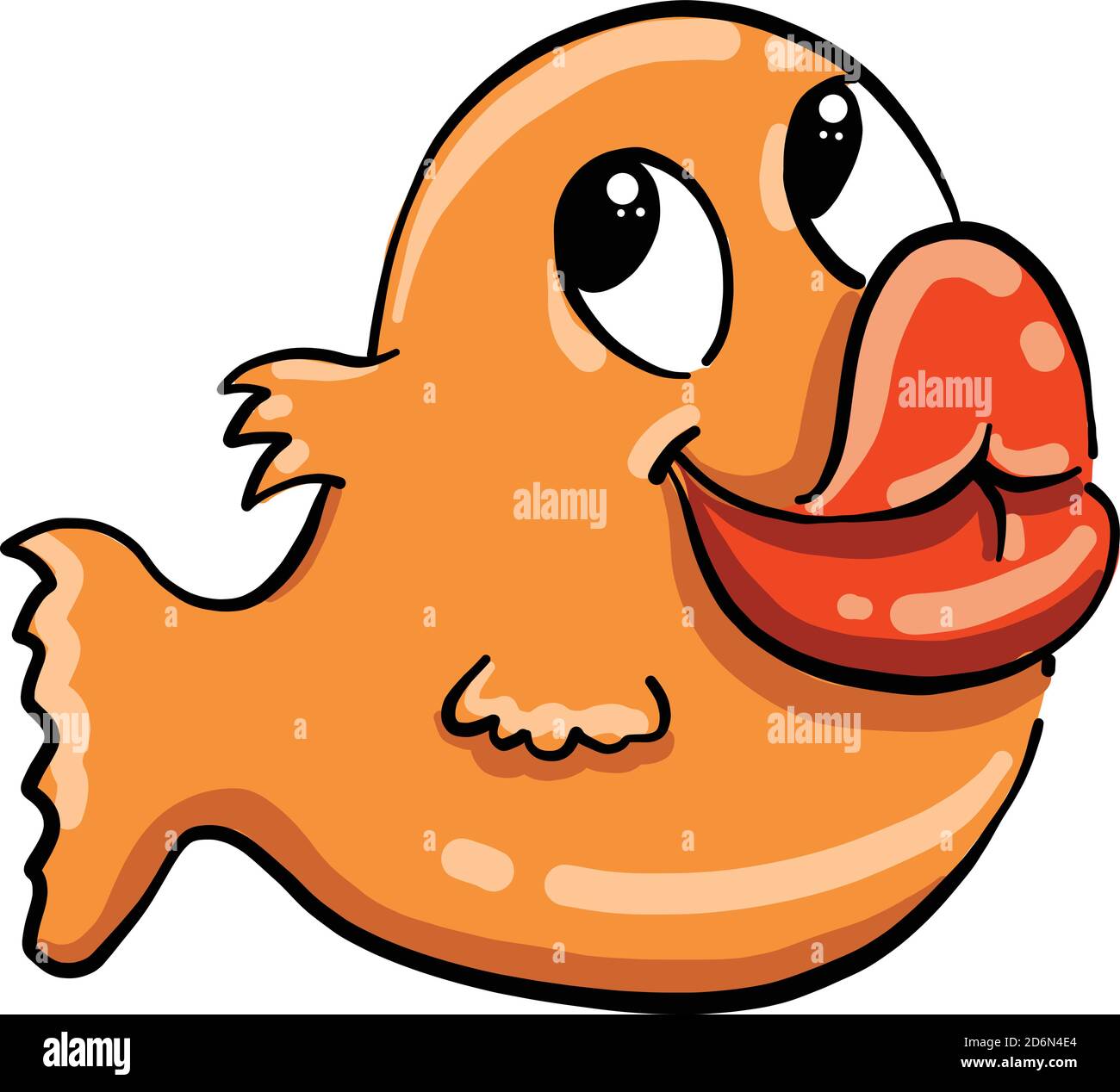 Orange fish, illustration, vector on white background Stock Vector ...