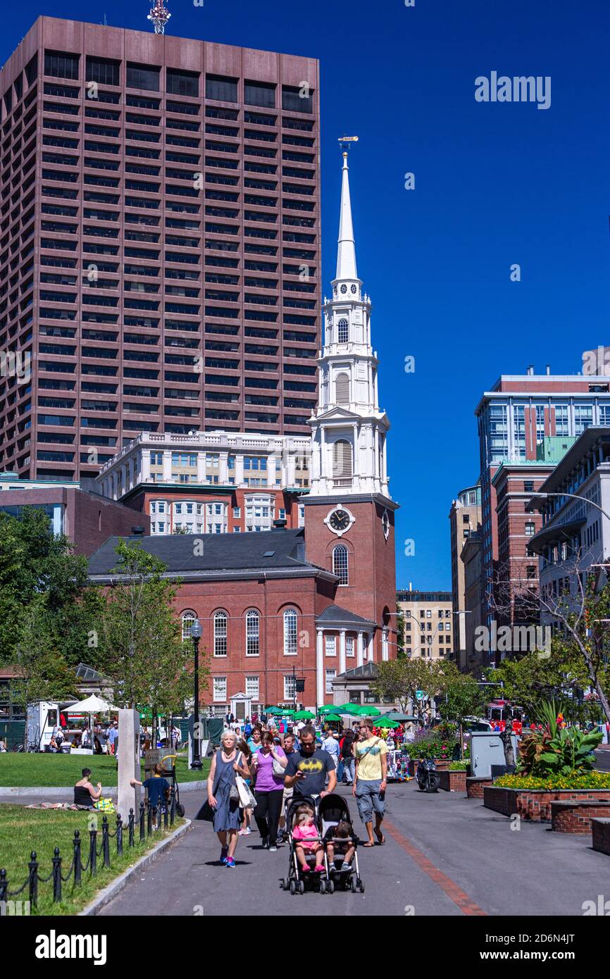 Boston park street church hi-res stock photography and images - Alamy