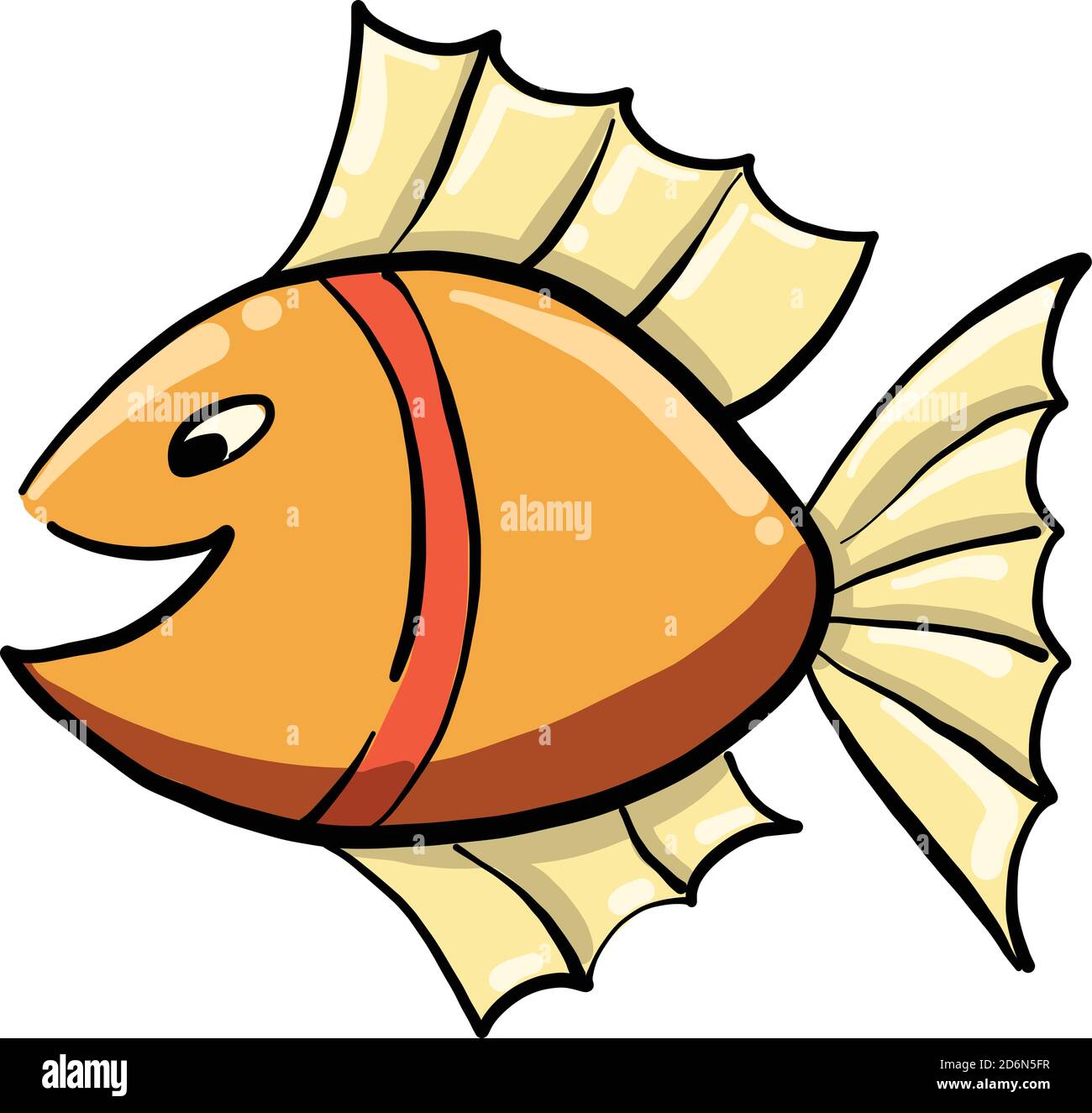 Orange fish, illustration, vector on white background Stock Vector ...