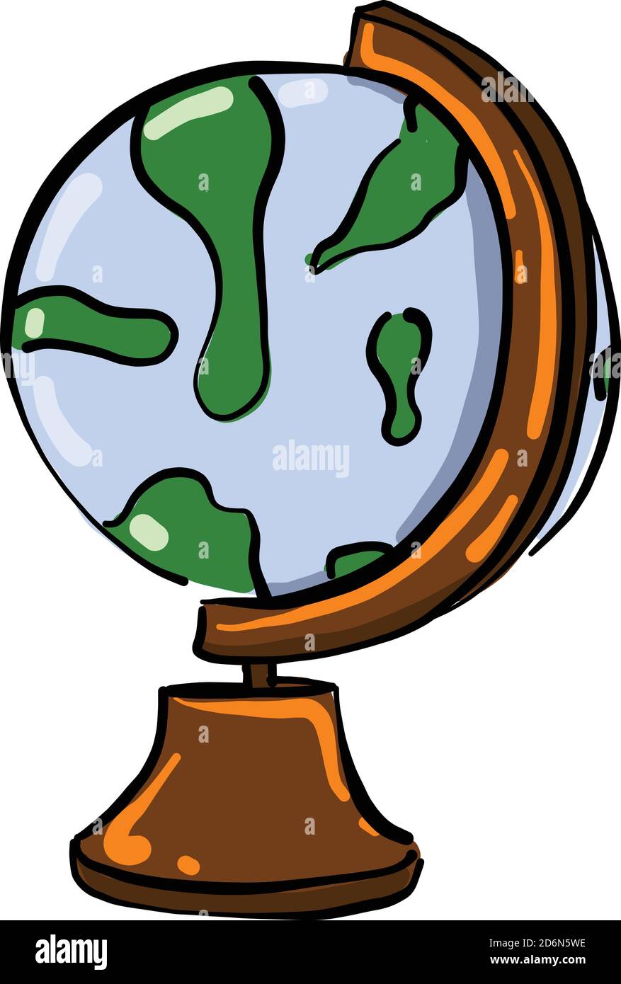 Small globe, illustration, vector on white background Stock Vector ...