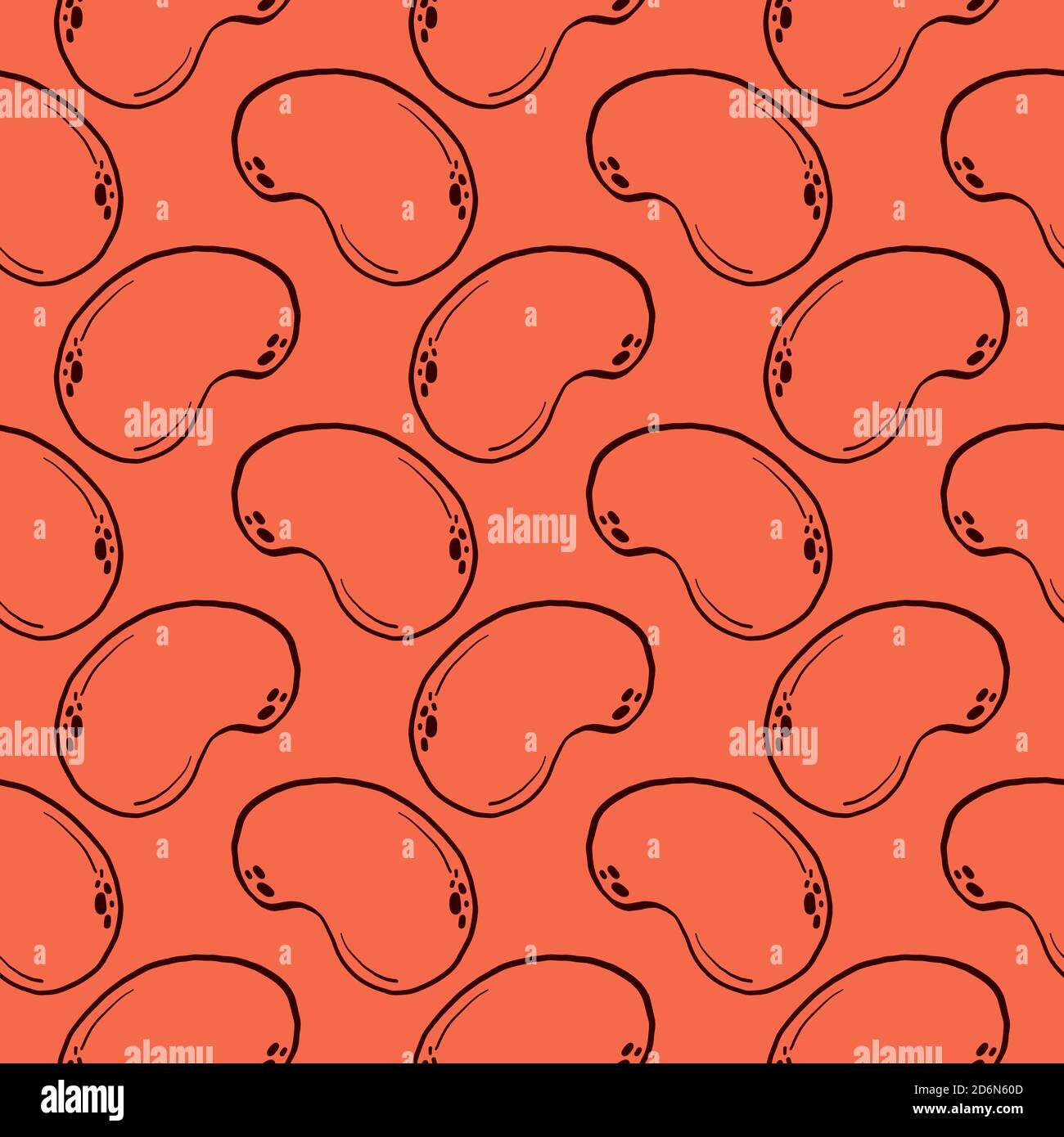 Small beans, seamless pattern on red background Stock Vector Image ...